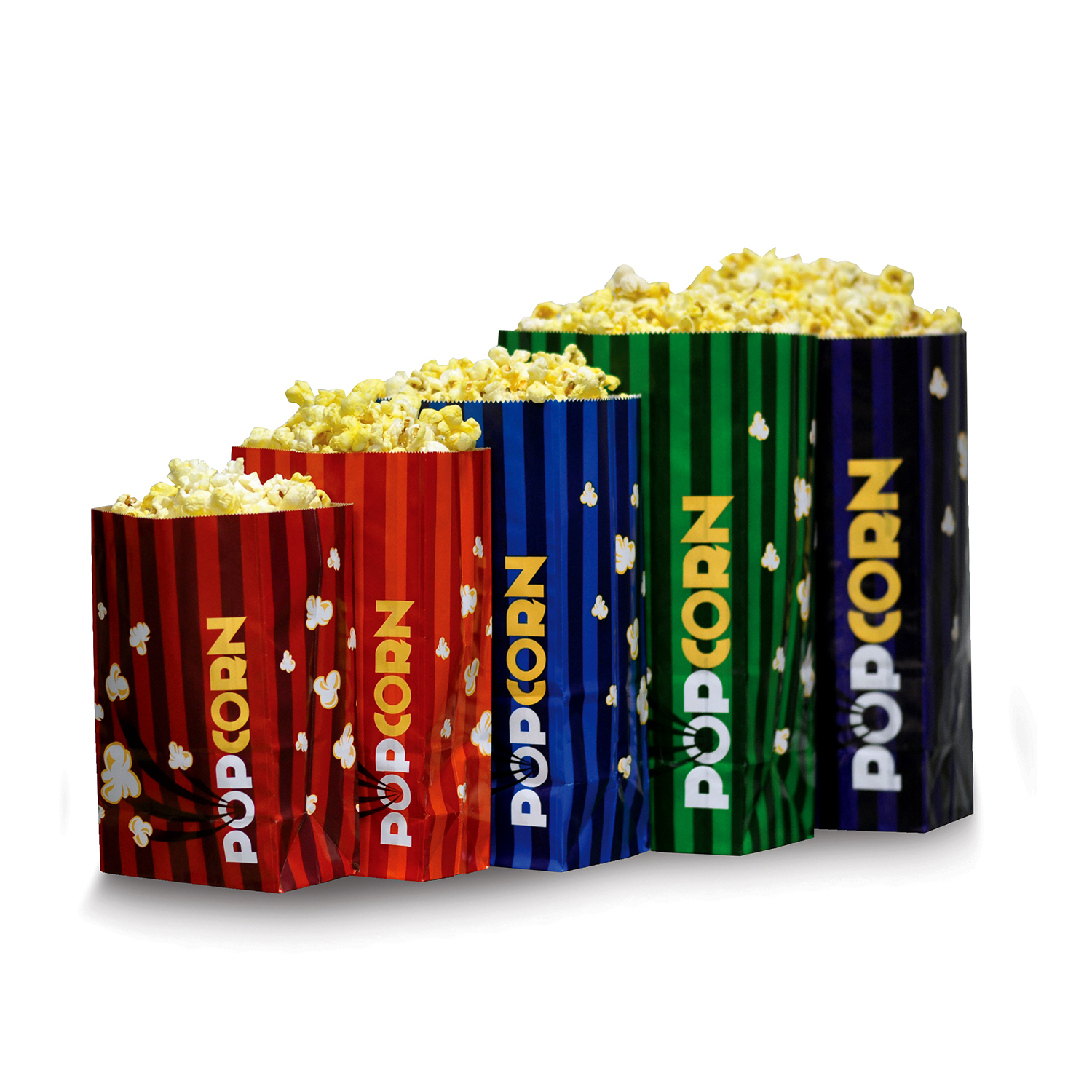 Striped Laminated Popcorn Bags Fun Tastic Foods